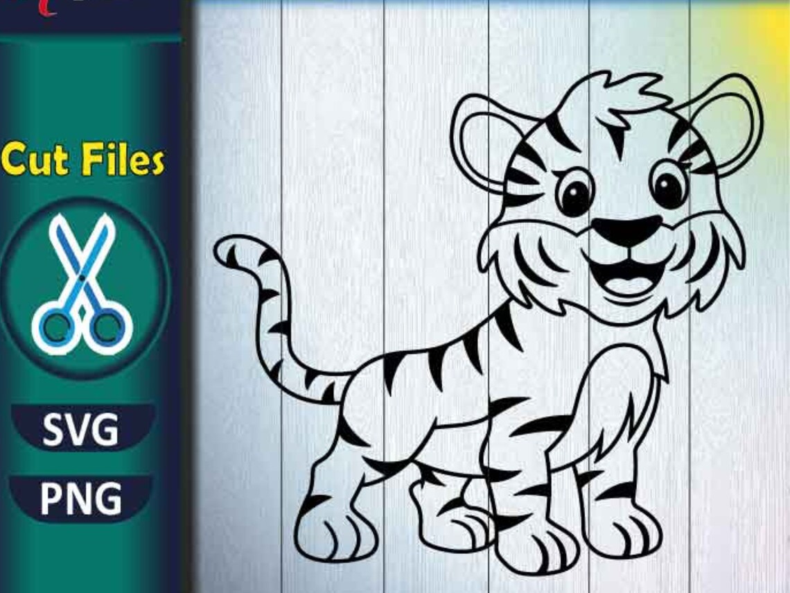 Cute Baby Tiger SVG and Png Free, Tiger Outline Svg, Tiger Baby Face ...