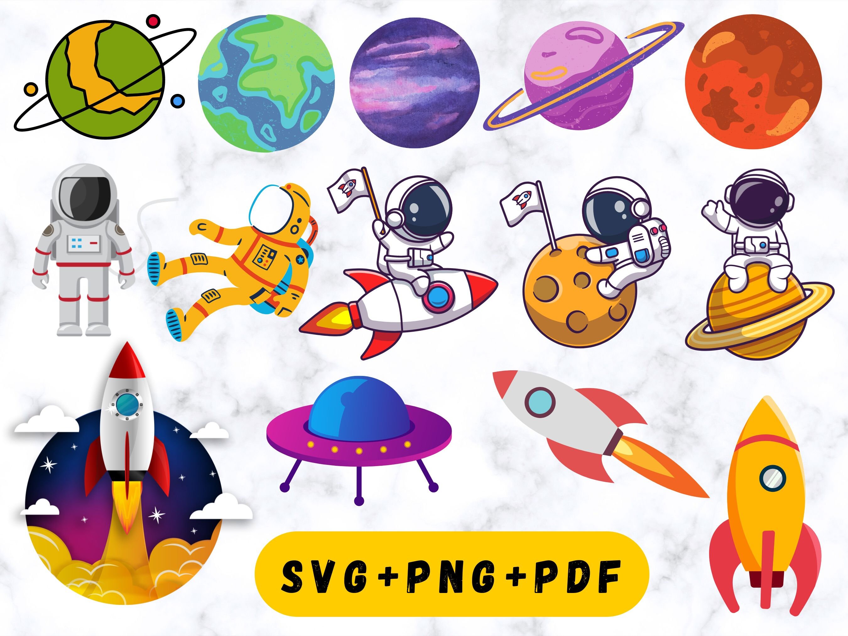 Space Elements Svg , Galaxy SVG ,planets SVG , Solar System Clipart ...