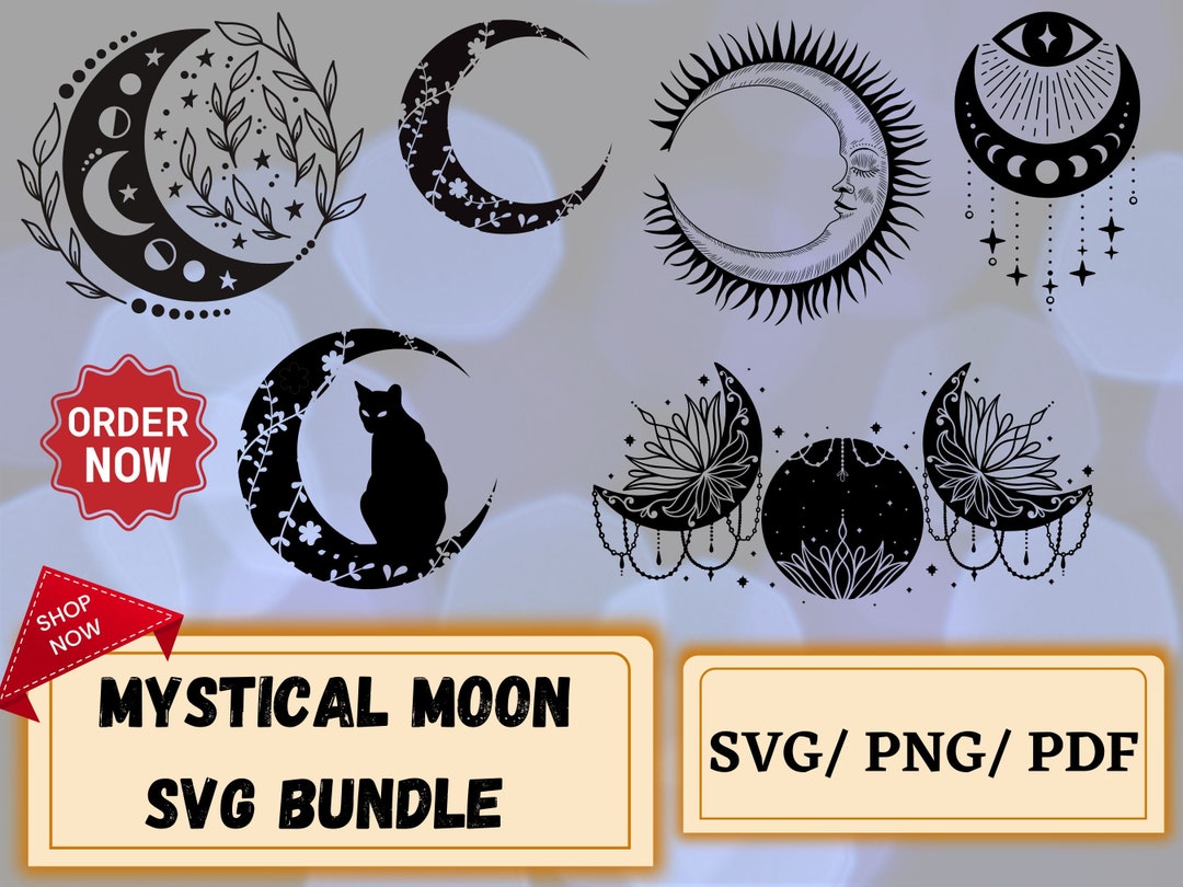 Mystical Moon Svg Bundle , Celestial Svg Bundle , Mystical Moon Clipart ...