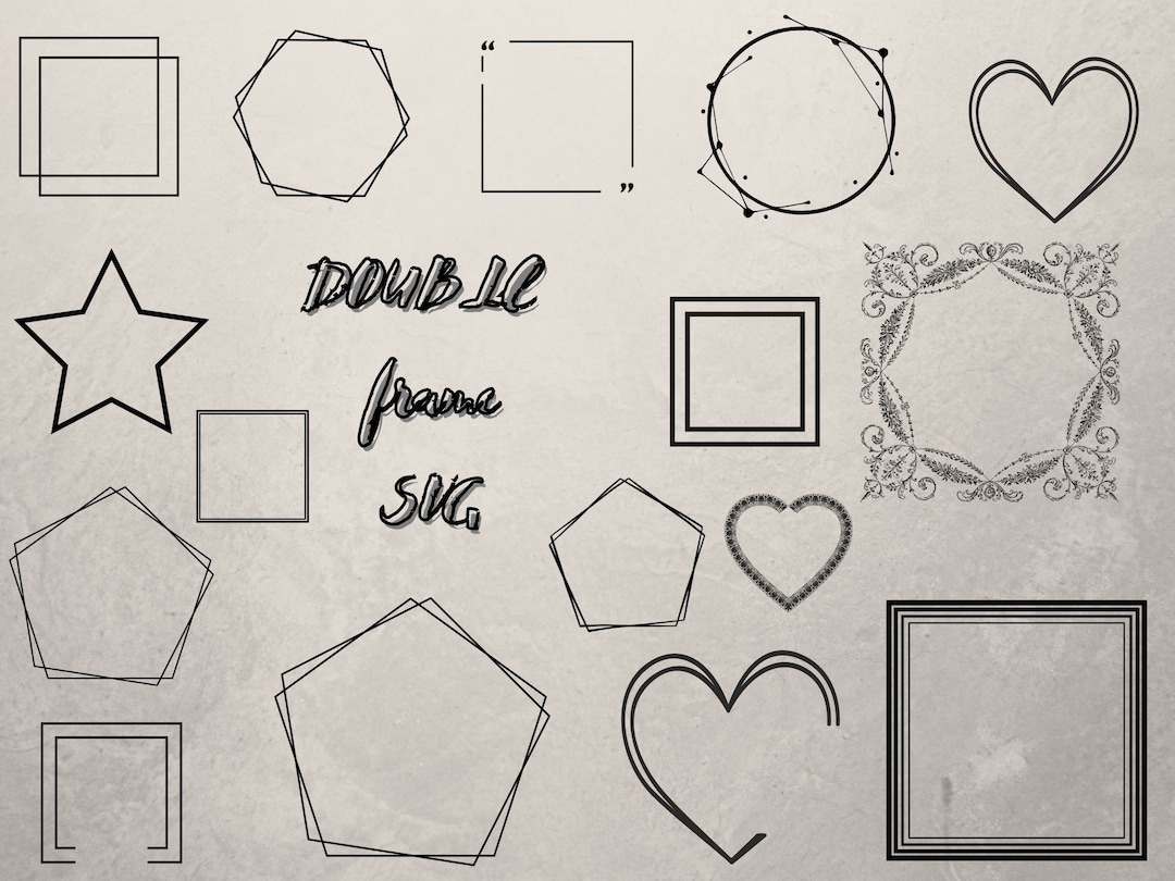 Double Frame SVG Bundle, Bundle of Two Frames in SVG Frame in Geometry ...