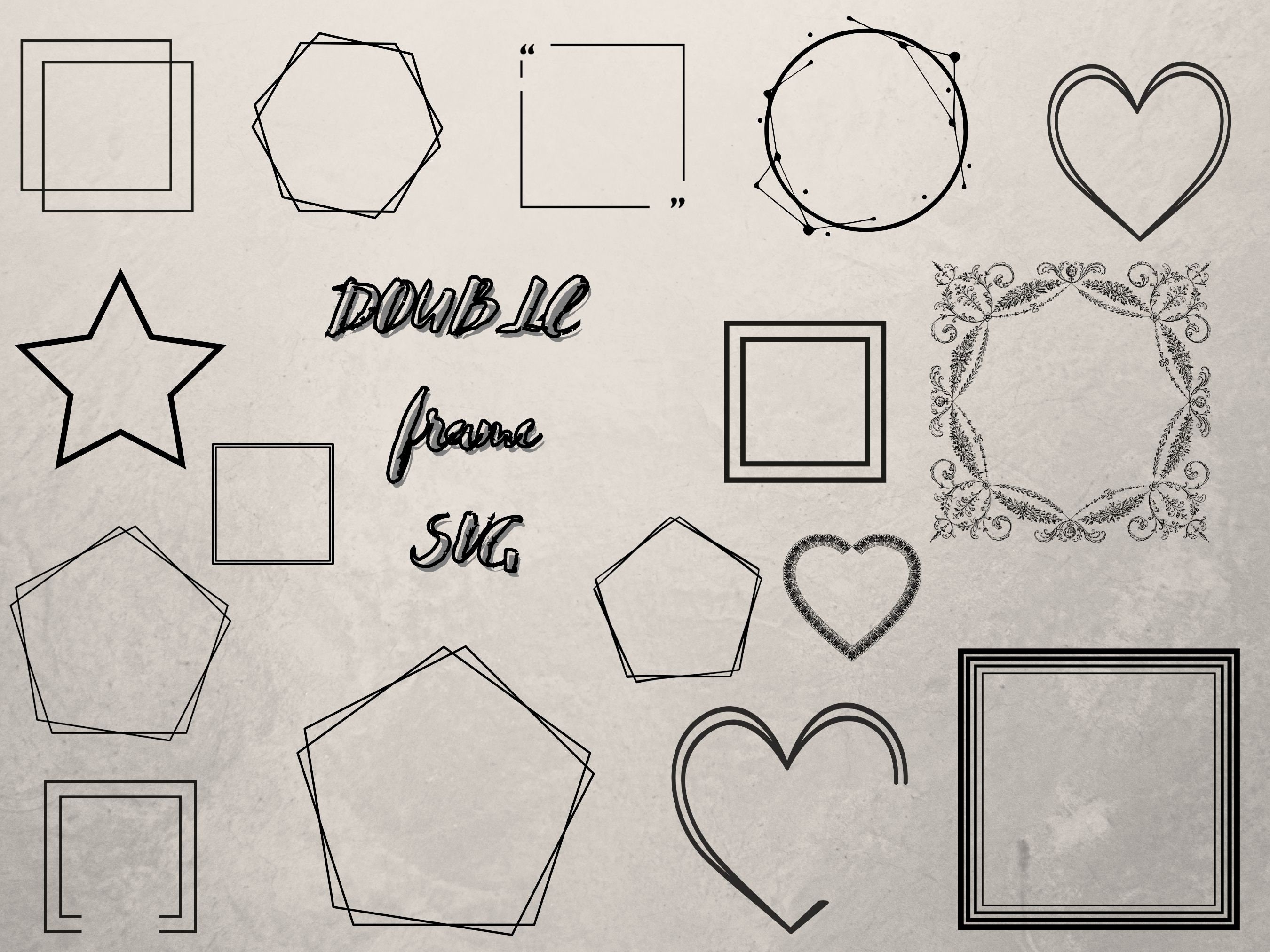 Double Frame SVG Bundle Bundle of Two Frames in SVG Frame in - Etsy