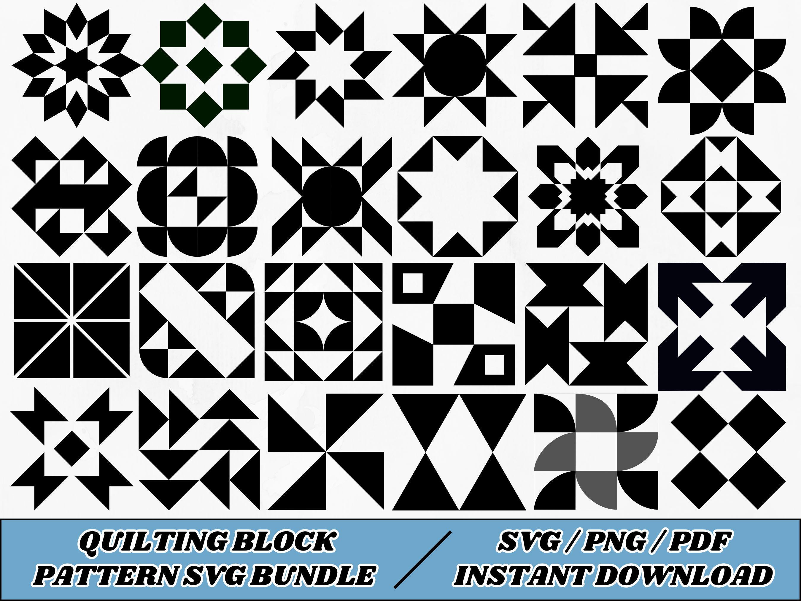 Quilting Block Pattern SVG Bundle, Quilt Block Designs, Patchwork ...