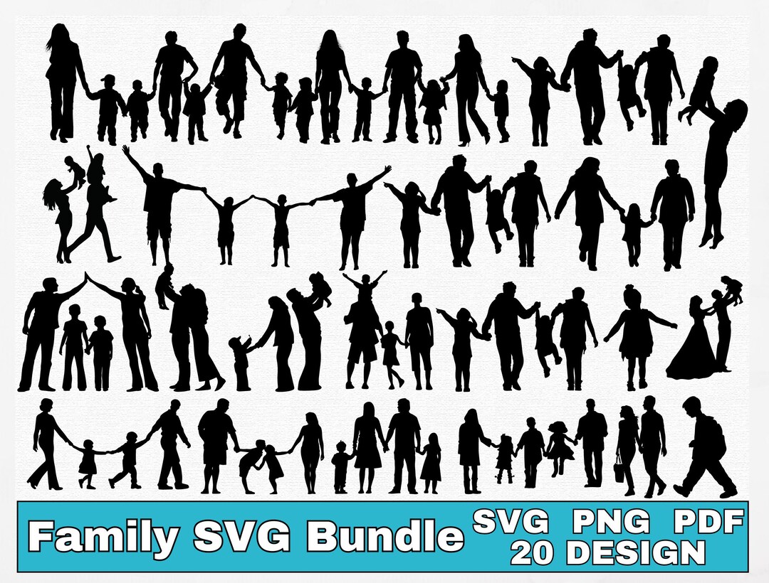 Family SVG bundle, Family Clipart, Father's Day SVG, Family Silhouette ...