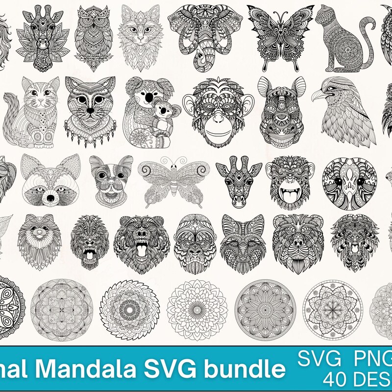Animal Mandala Svg - Etsy