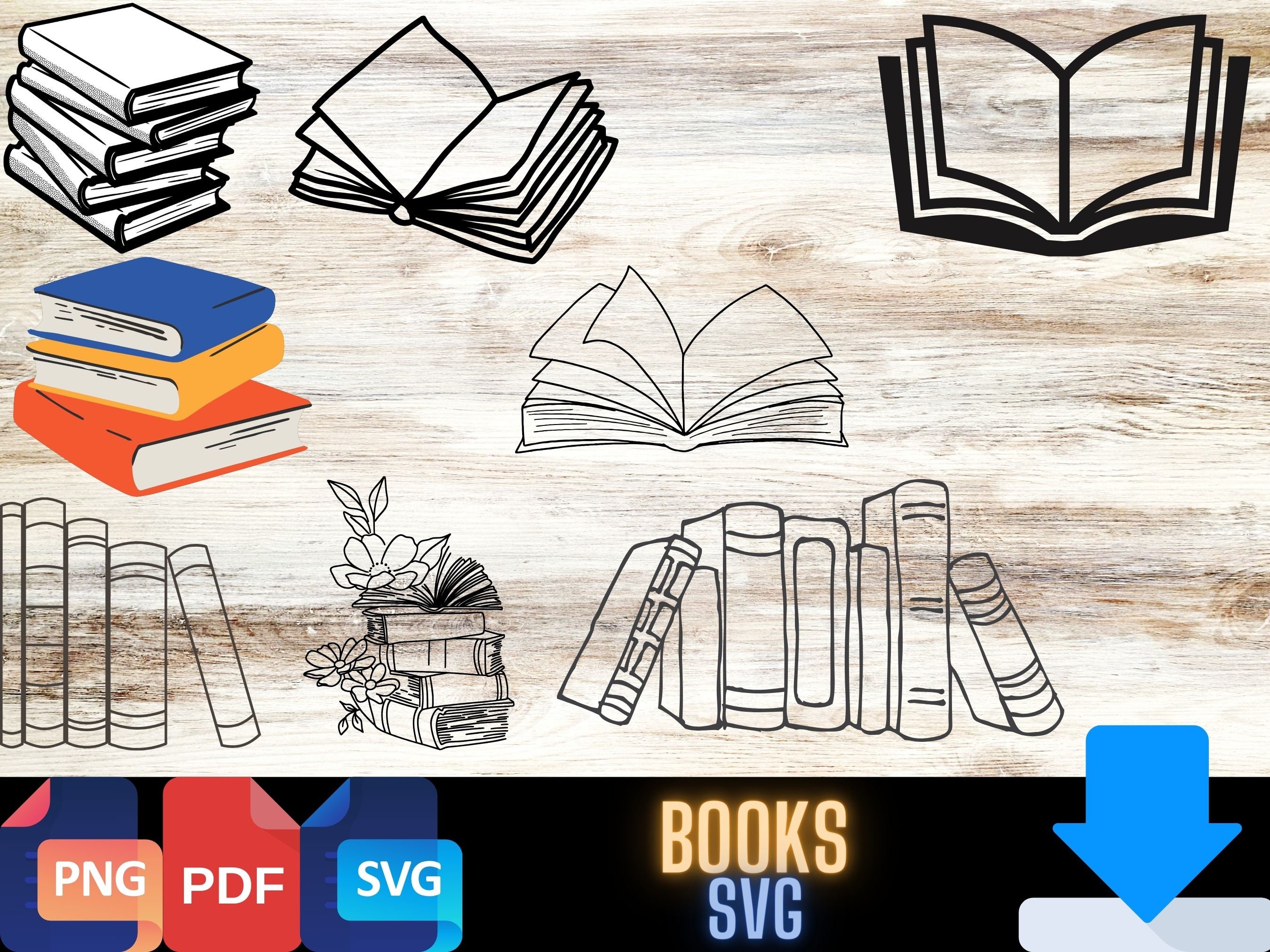 Bundle Books Svg Bundle, BOOKS Svg Cut Files for Cricut, Book Svg Cut ...