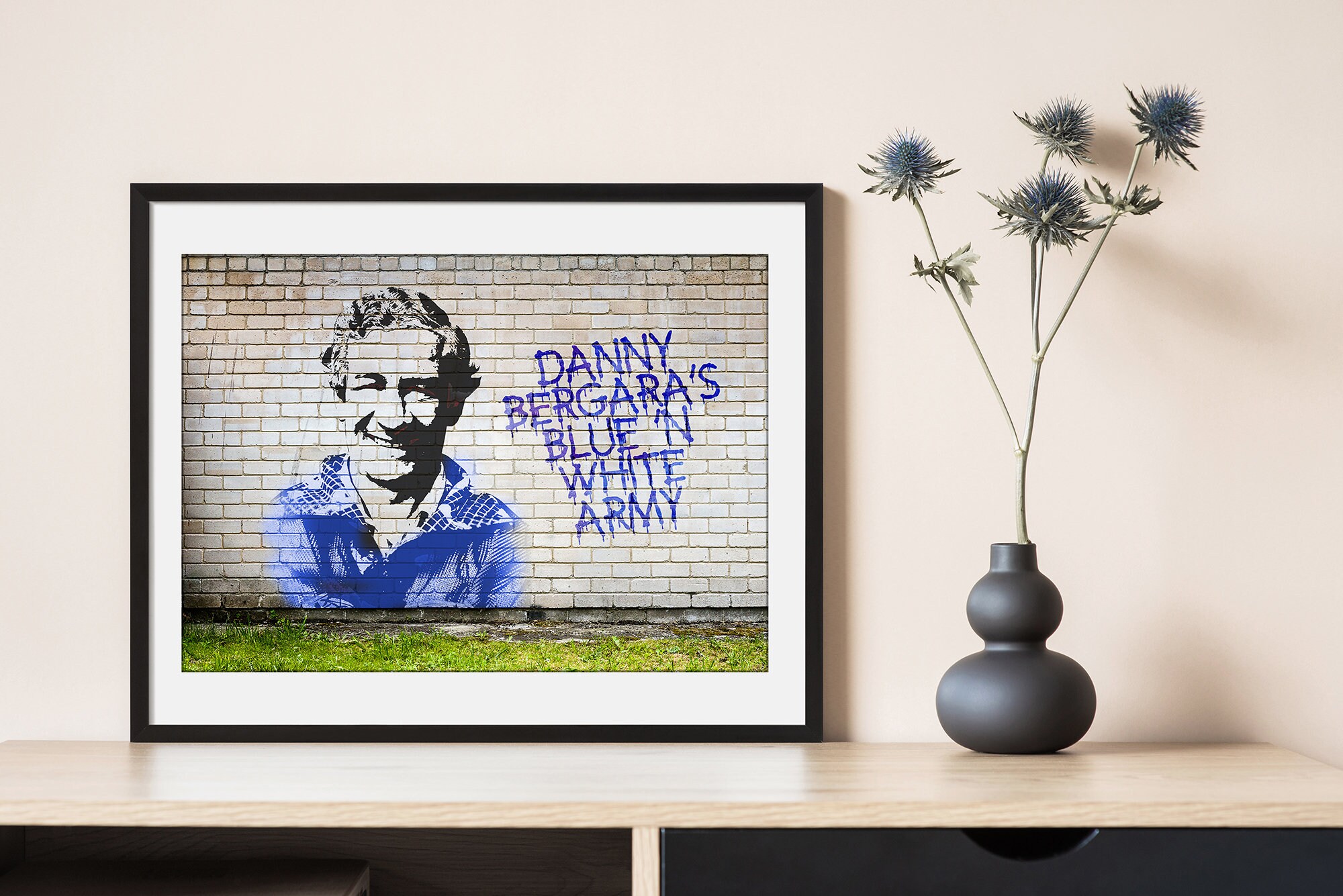 Stockport County Wall Art Danny Bergara's Blue N White - Etsy