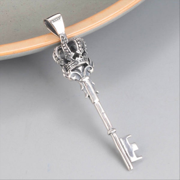 Crown Key Necklace - Etsy