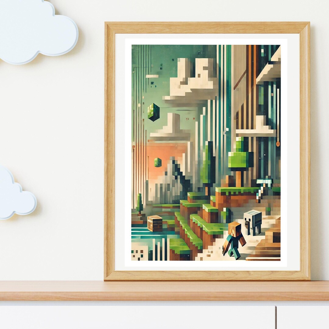 Minecraft Poster - Printable Wall Poster for Kids Room Decoration - Etsy