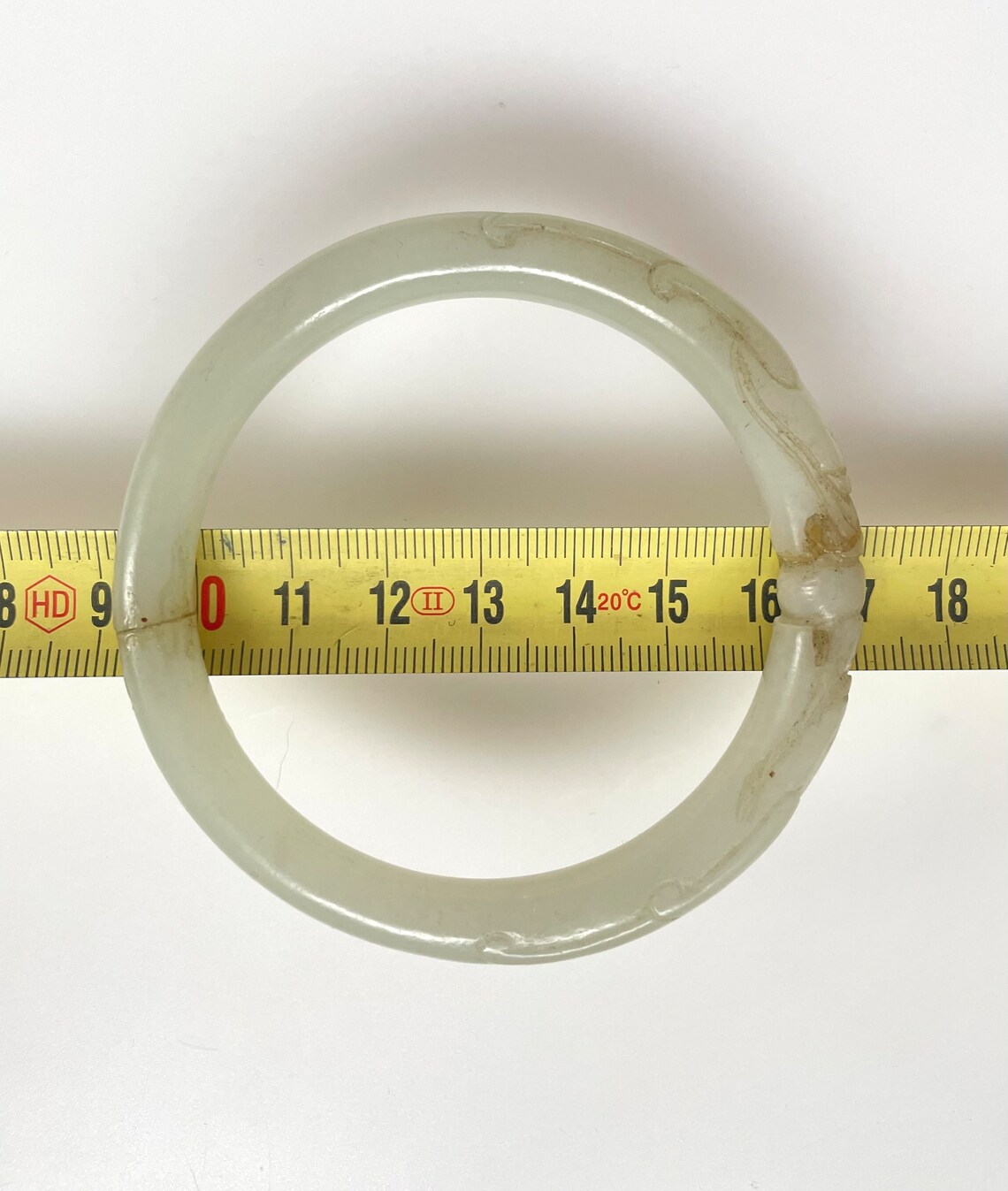 Antique Chinese Mutton Fat White Jade Nephrite Carved Dragon Hololith ...