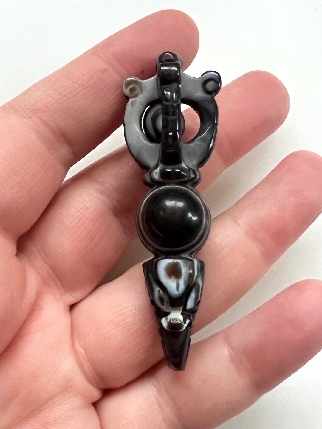 Rare Antique Victorian Hand Carved Banded Agate Arrow Head Seal Fob ...