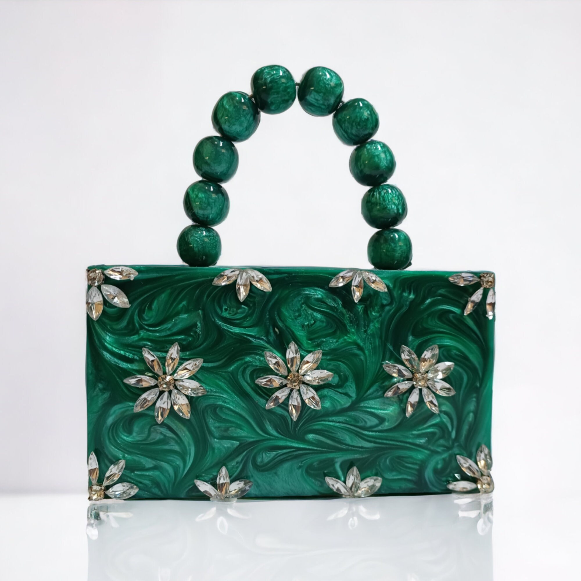 Acrylic Green Marble Clutch Purse, Formal Handbag, Party Bridal Purse ...