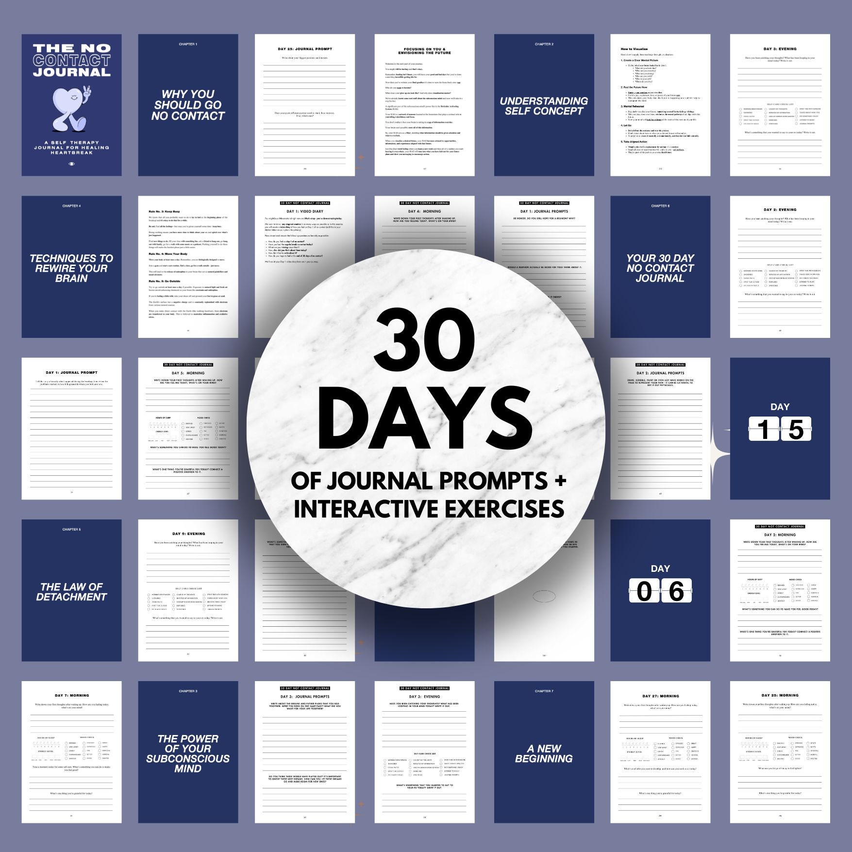 The No Contact Journal - A Self Therapy Workbook for Healing Heartbreak ...