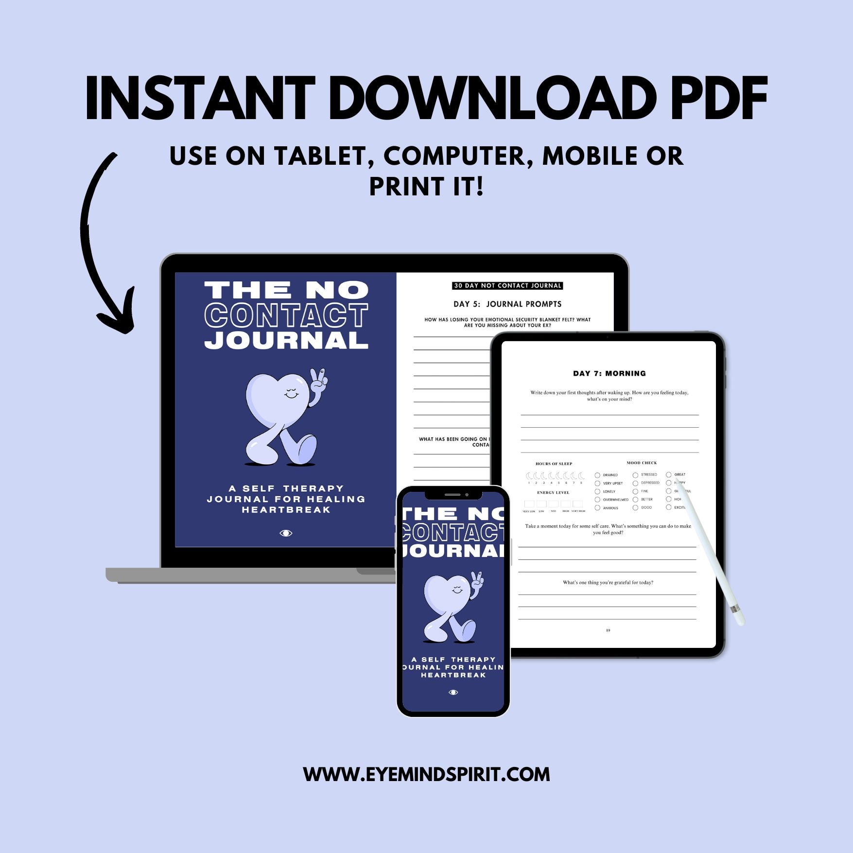 The No Contact Journal - A Self Therapy Workbook for Healing Heartbreak ...