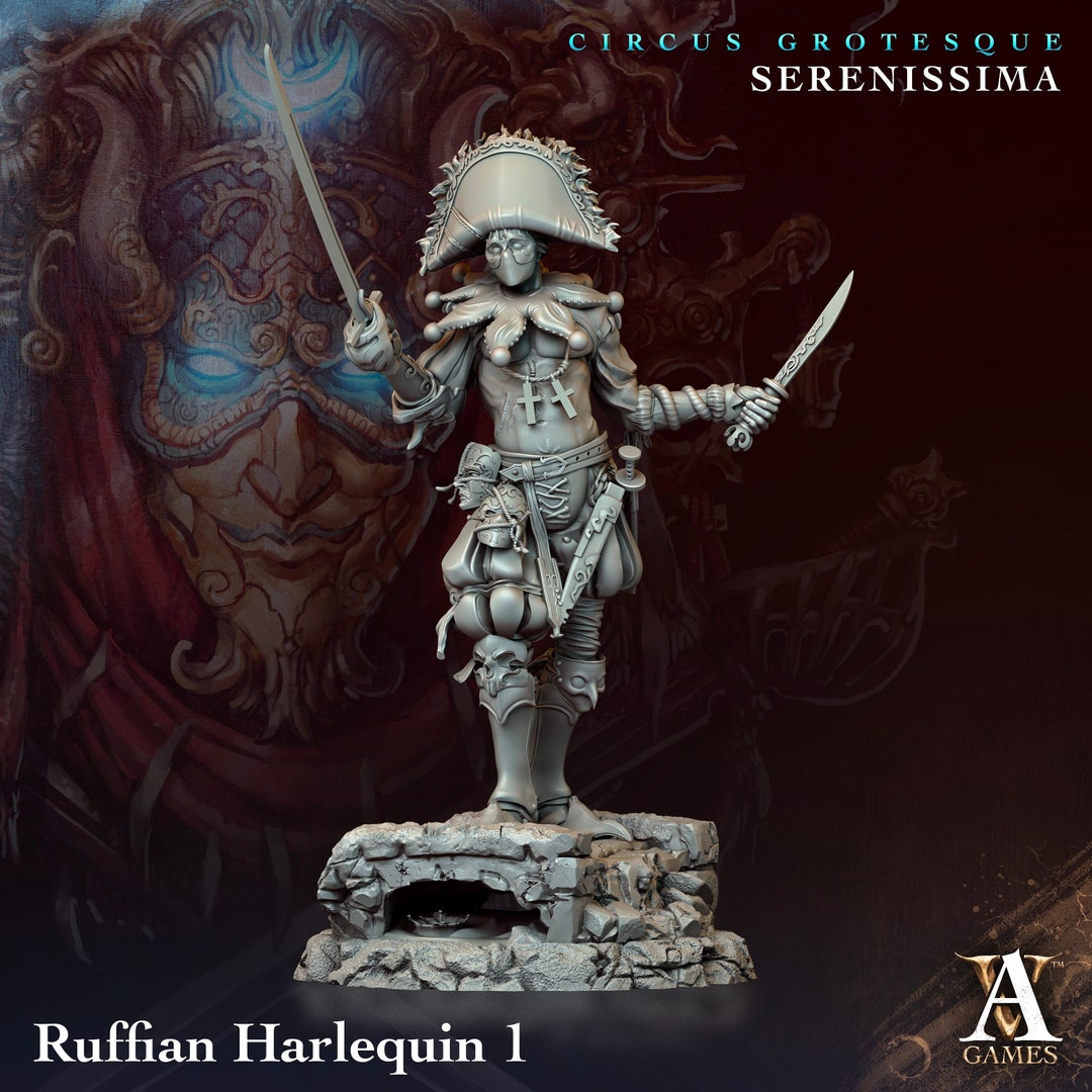 Ruffian Harlequin 4 Poses Resin Miniature Dungeons and Dragons Tabletop ...