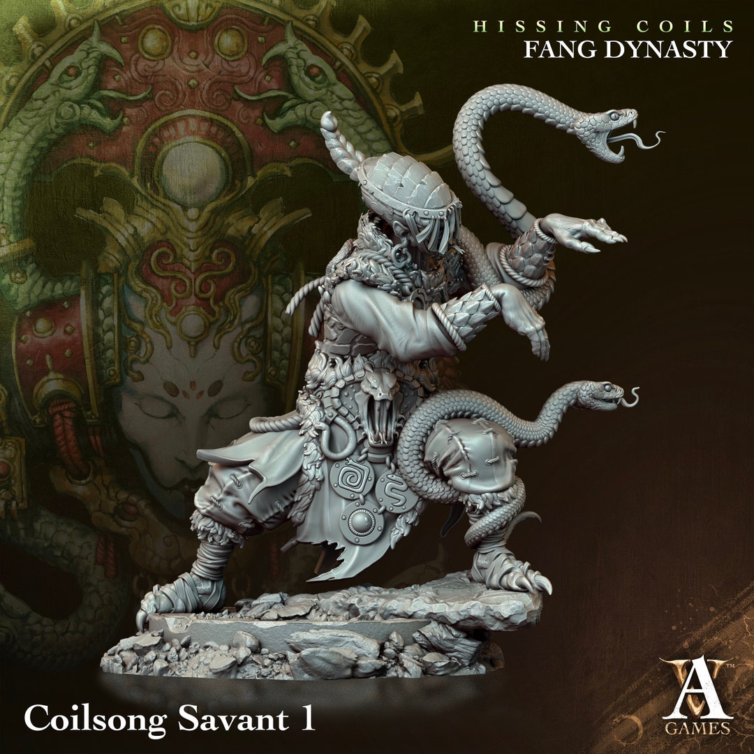 Coilsong Savant 4 Poses Resin Miniature Dungeons and Dragons Tabletop ...
