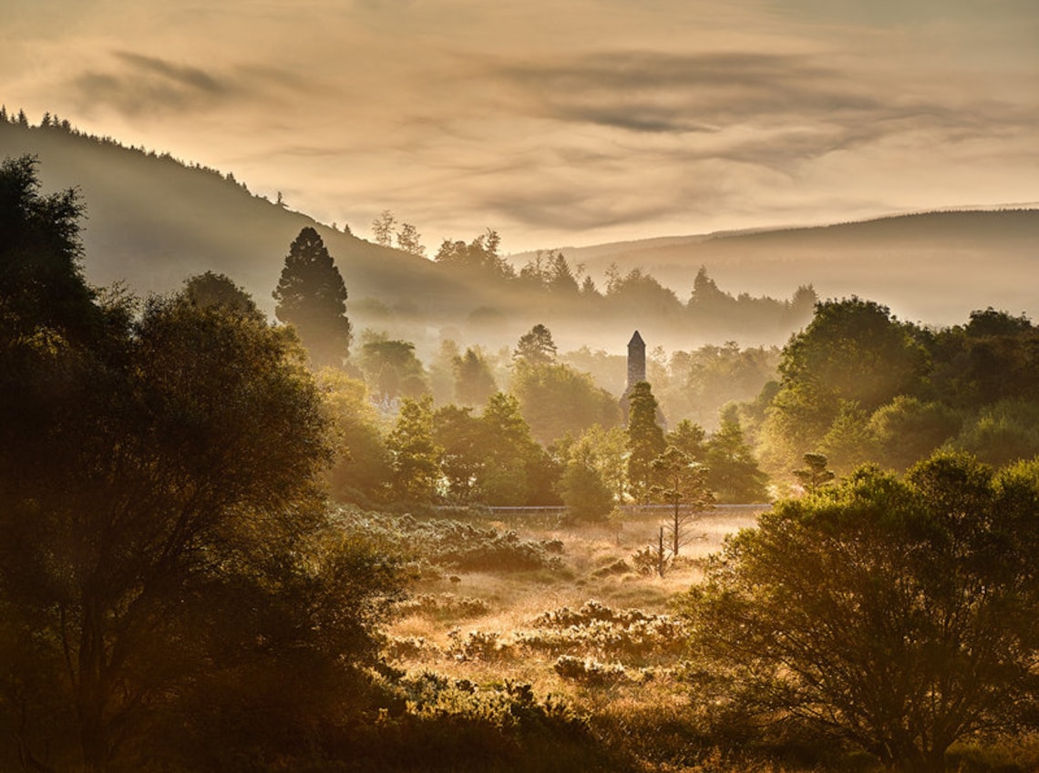 Glendalough Round Tower,irish Landscape Photography, Wicklow Way, Made ...