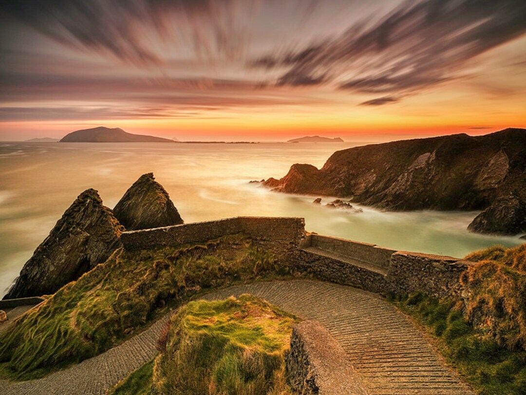 Irish Landscape Print, Dunquin Harbour, Wild Atlantic Way, Dingle ...