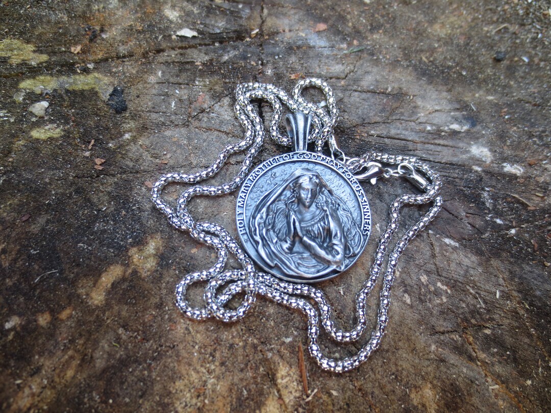 Virgin Mary Tears - Holy Medallion Necklace - Etsy