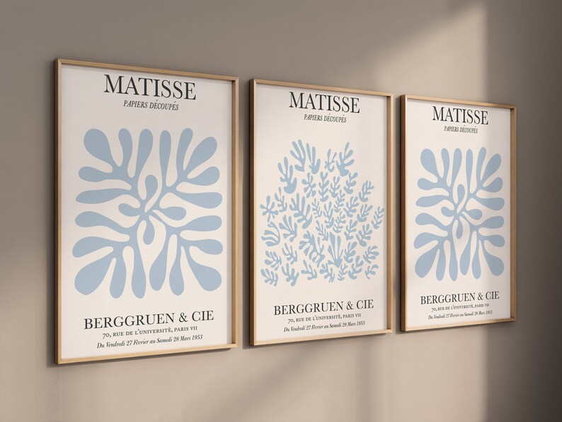 Blue Matisse Print Set: Gallery Wall Art (digital Download) - Etsy