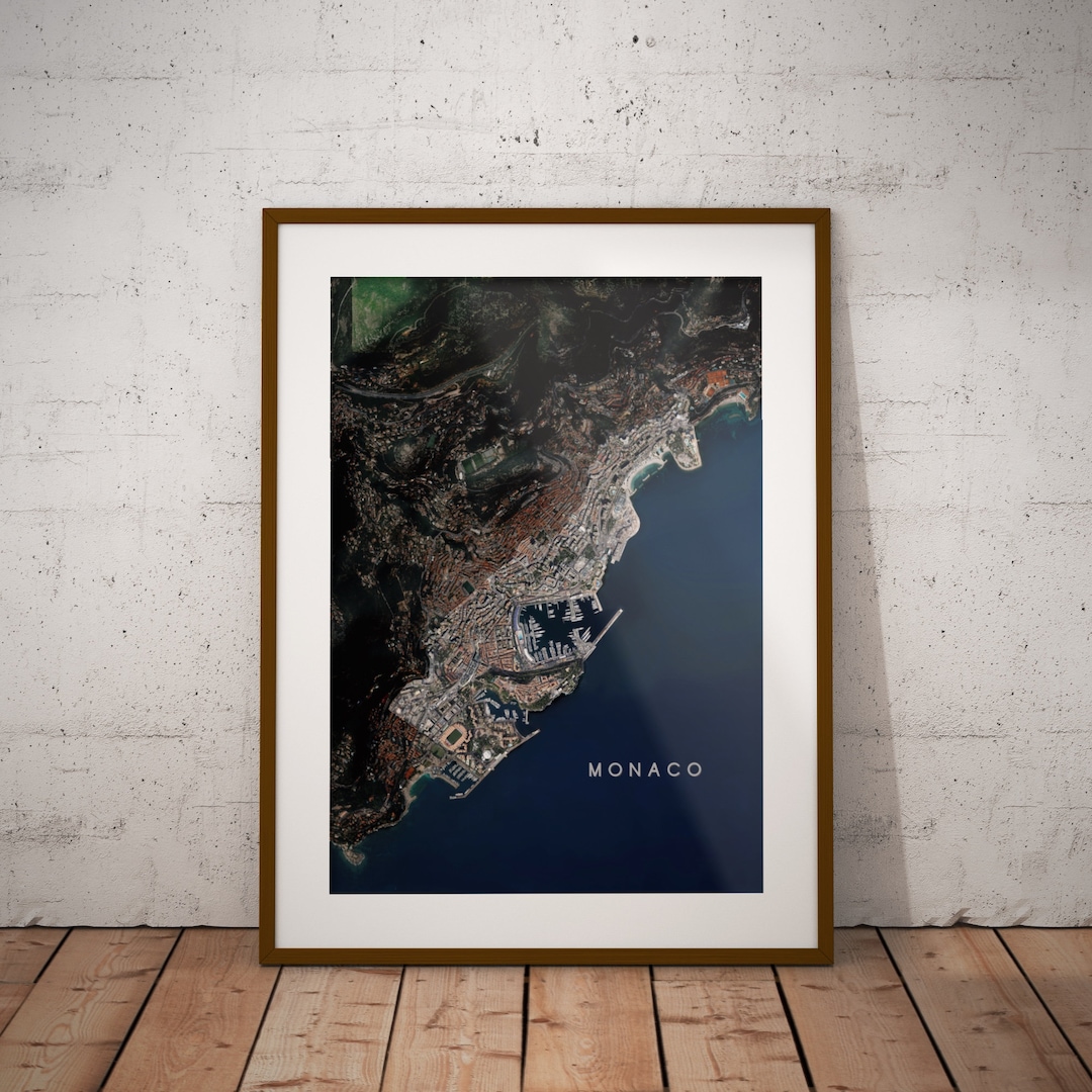 Monaco High-resolution Satellite Imagery Printable City Map Poster - Etsy