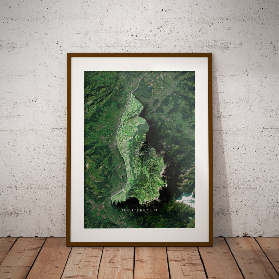 Liechtenstein — Satellite Imagery Map Poster - Etsy
