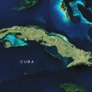 Cuba — Satellite Imagery Map Poster - Etsy