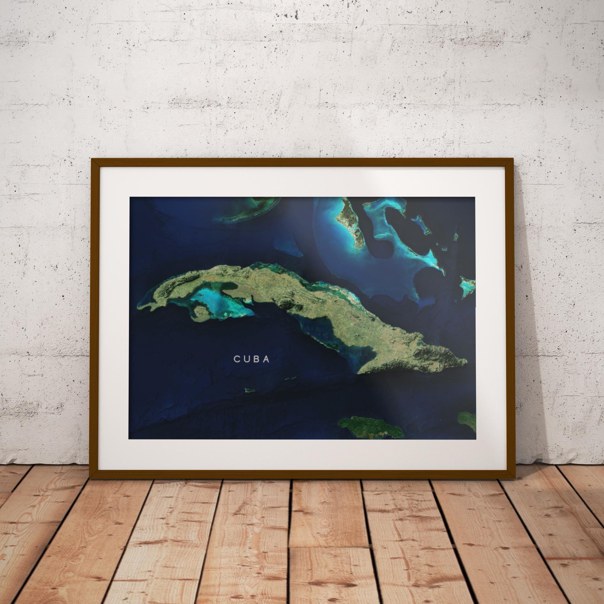 Cuba — Satellite Imagery Map Poster - Etsy