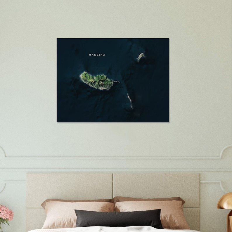 Madeira Islands — Satellite Imagery Map Poster - Etsy