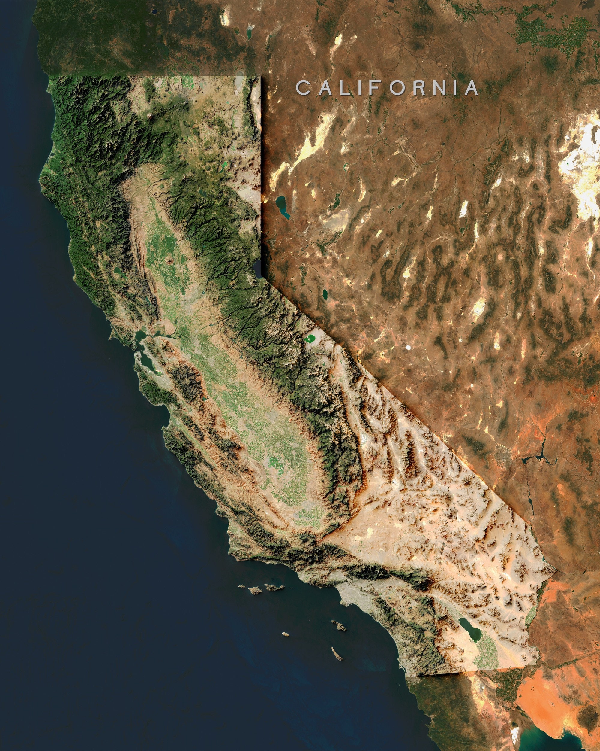 California Satellite Map