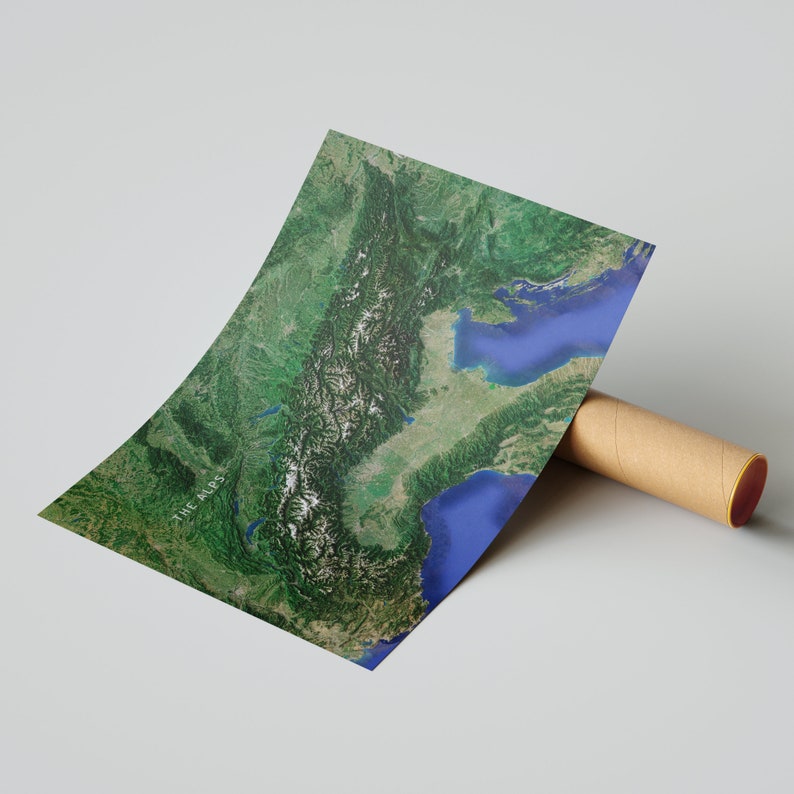 The Alps — Satellite Imagery Map Poster - Etsy