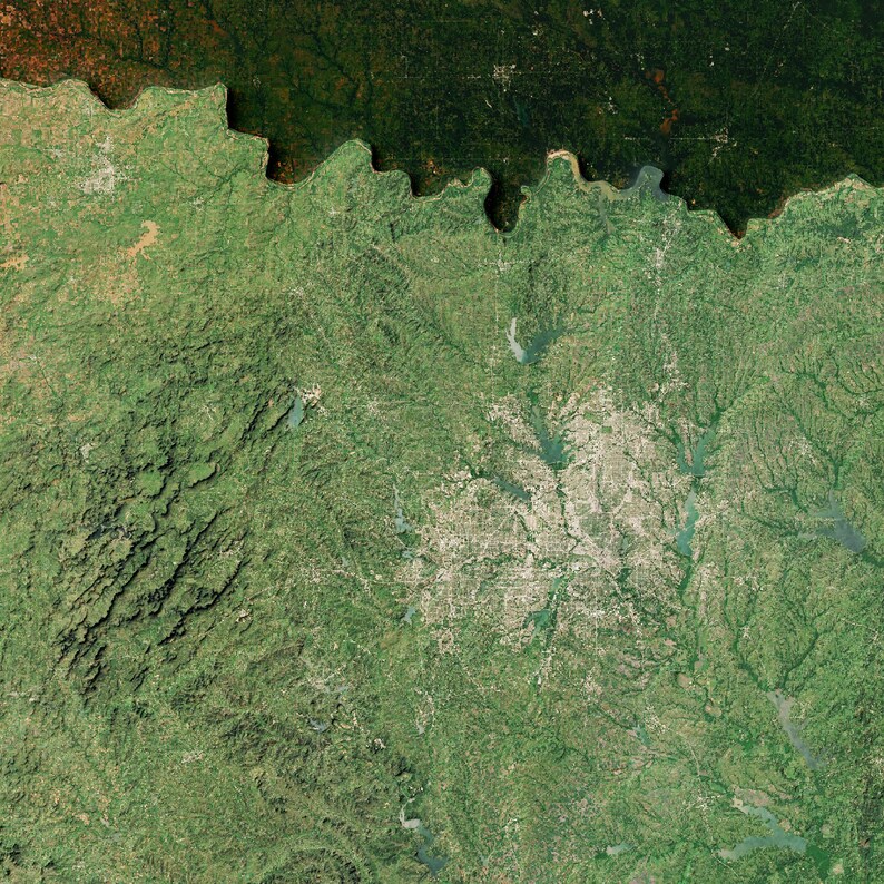 Texas High-resolution Satellite Imagery US Printable Map Poster - Etsy