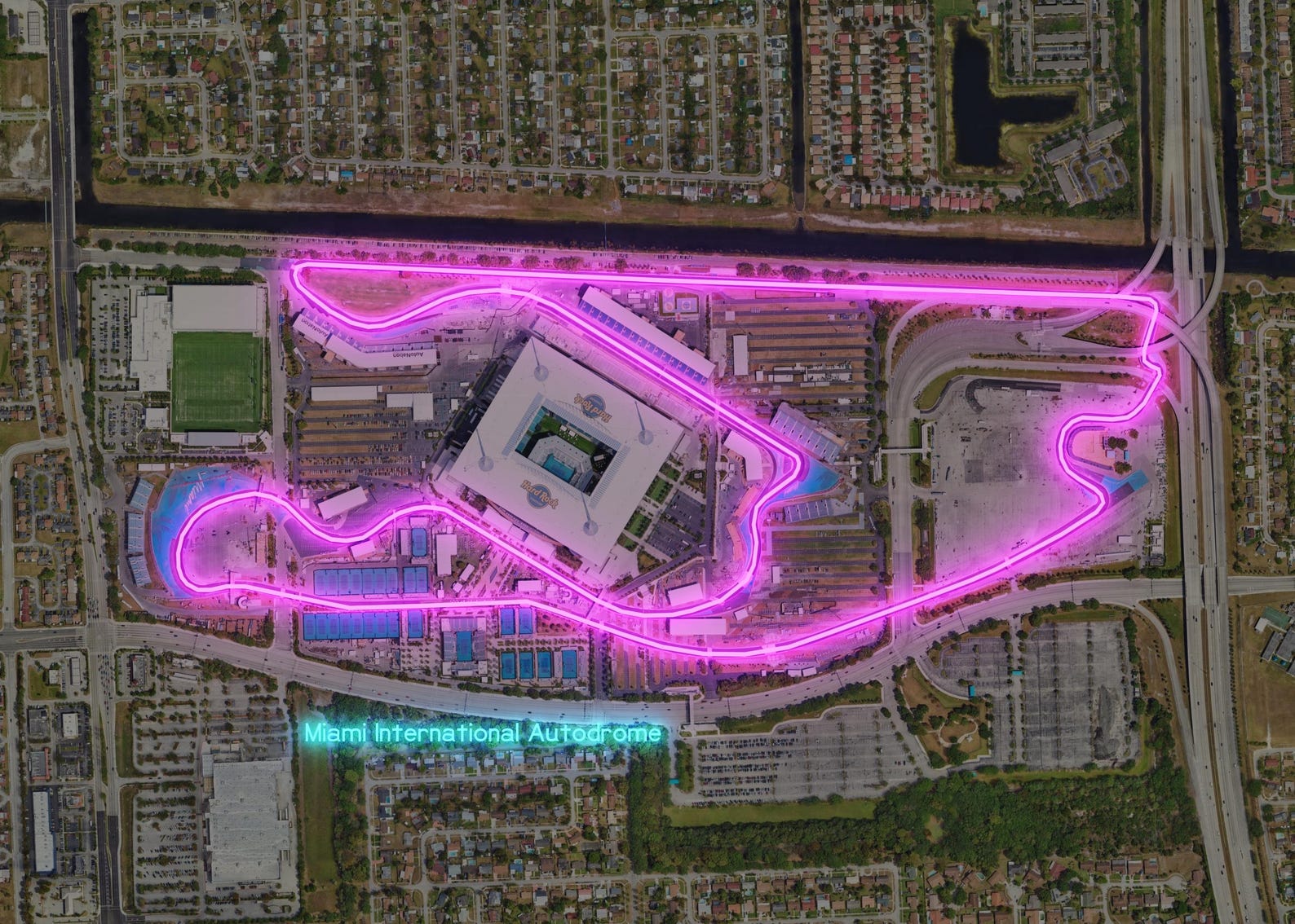 Miami International Autodrome — Racing Track Map Poster - Etsy