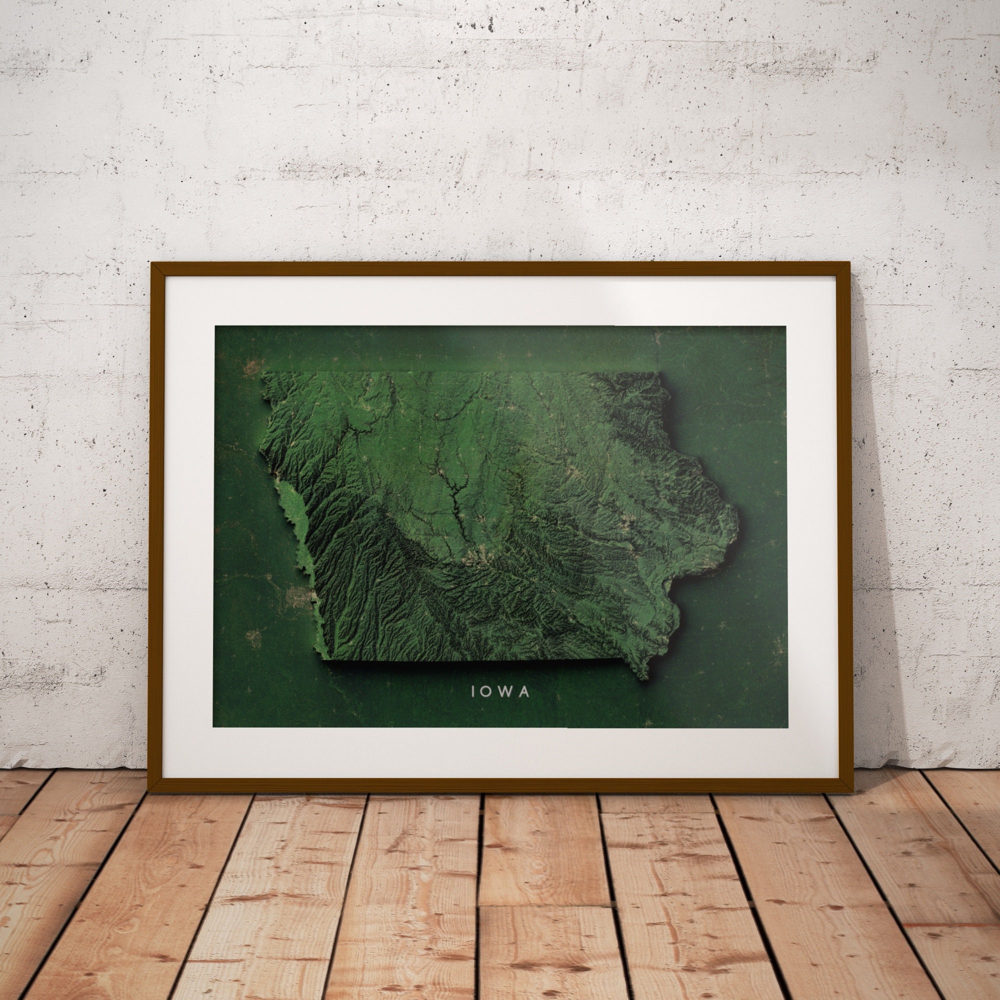 Iowa — Satellite Imagery US Map Poster - Etsy