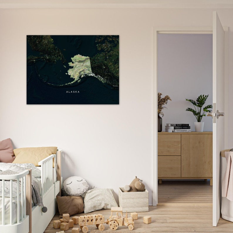 Alaska High-resolution Satellite Imagery US Printable Map Poster - Etsy