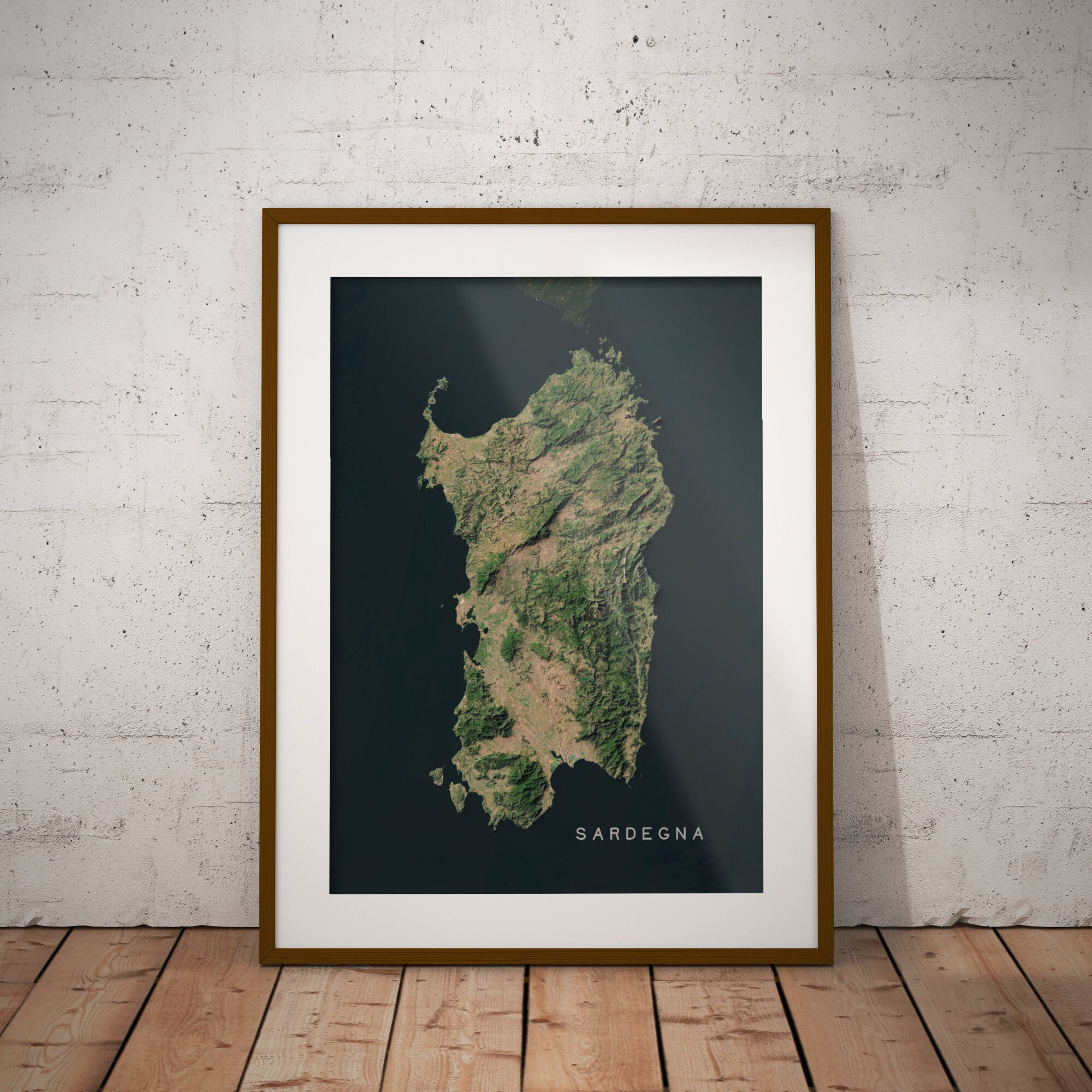 Sardinia — Satellite Imagery Map Poster - Etsy