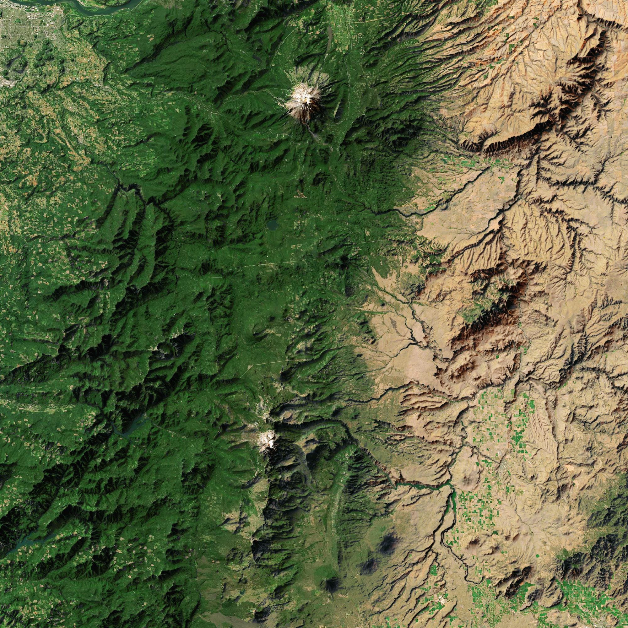 Oregon — Satellite Imagery US Map Poster - Etsy