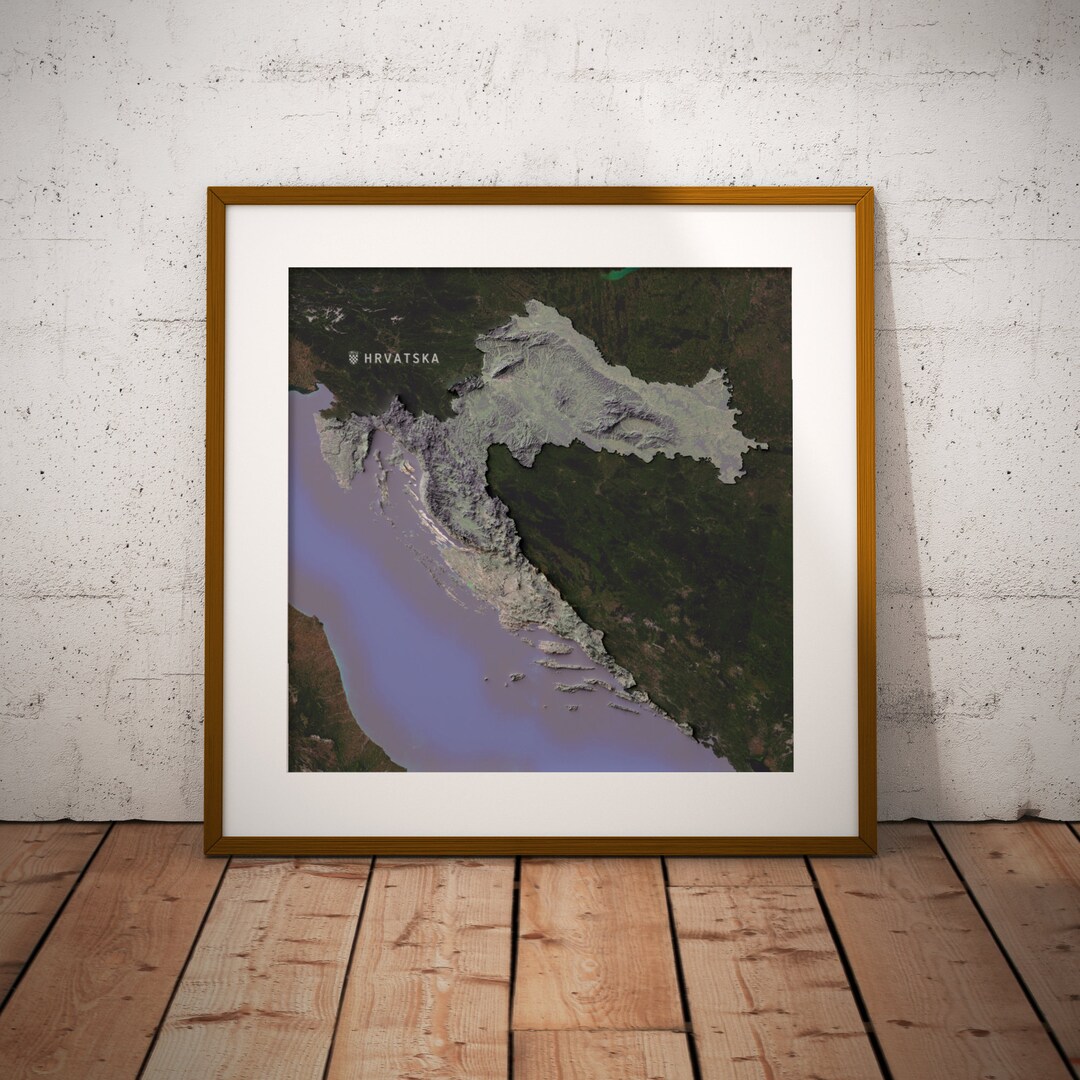 Croatia High-resolution Satellite Imagery Printable Map Poster - Etsy