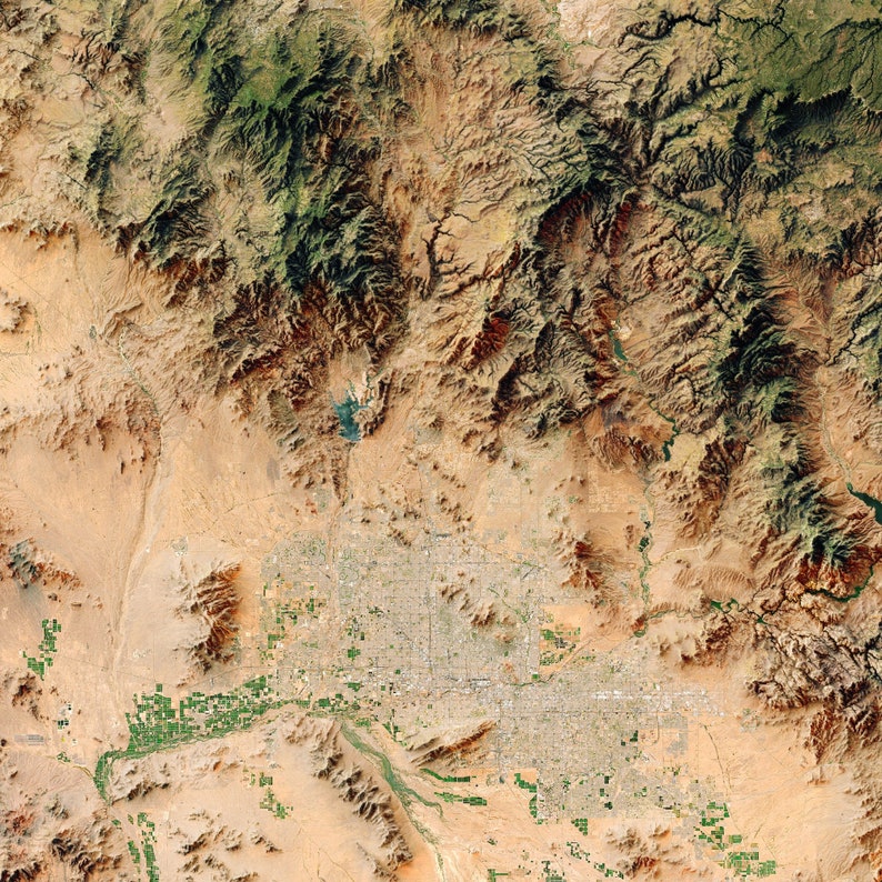 Arizona — Satellite Imagery US Map Poster - Etsy