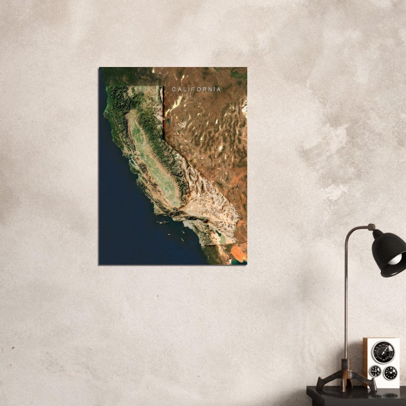 California — Satellite Imagery US Map Poster - Etsy Australia