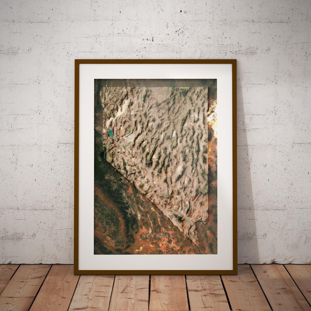 Nevada — Satellite Imagery US Map Poster - Etsy