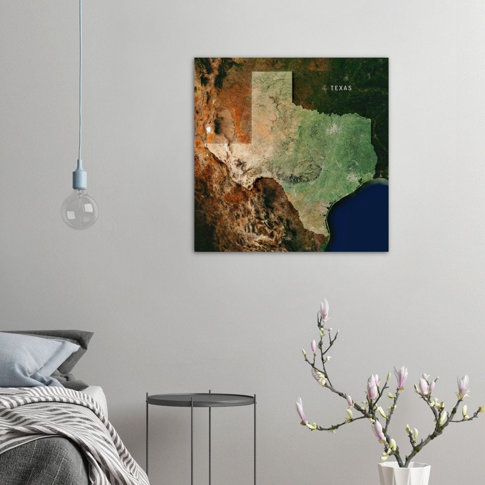 Texas High-resolution Satellite Imagery US Printable Map - Etsy