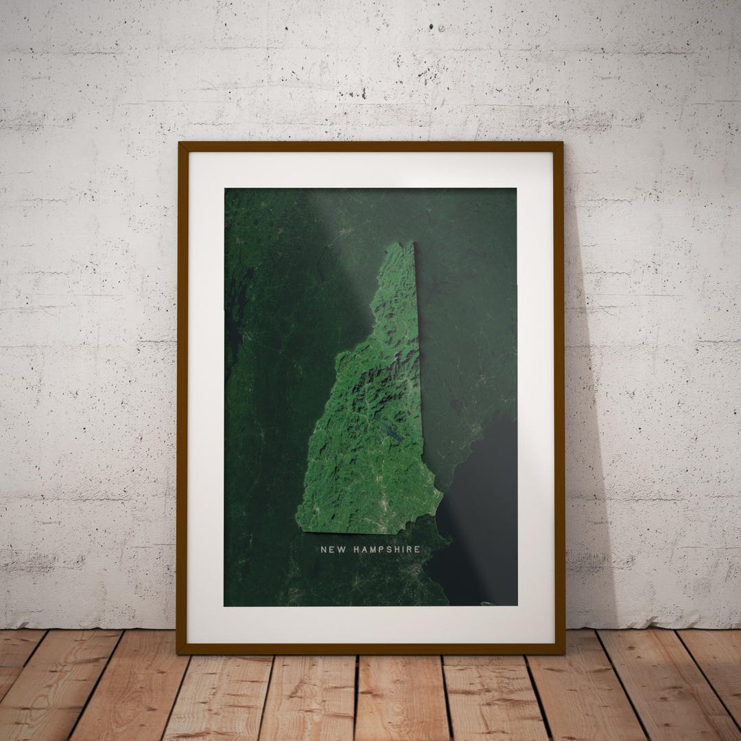 New Hampshire — Satellite Imagery US Map Poster - Etsy