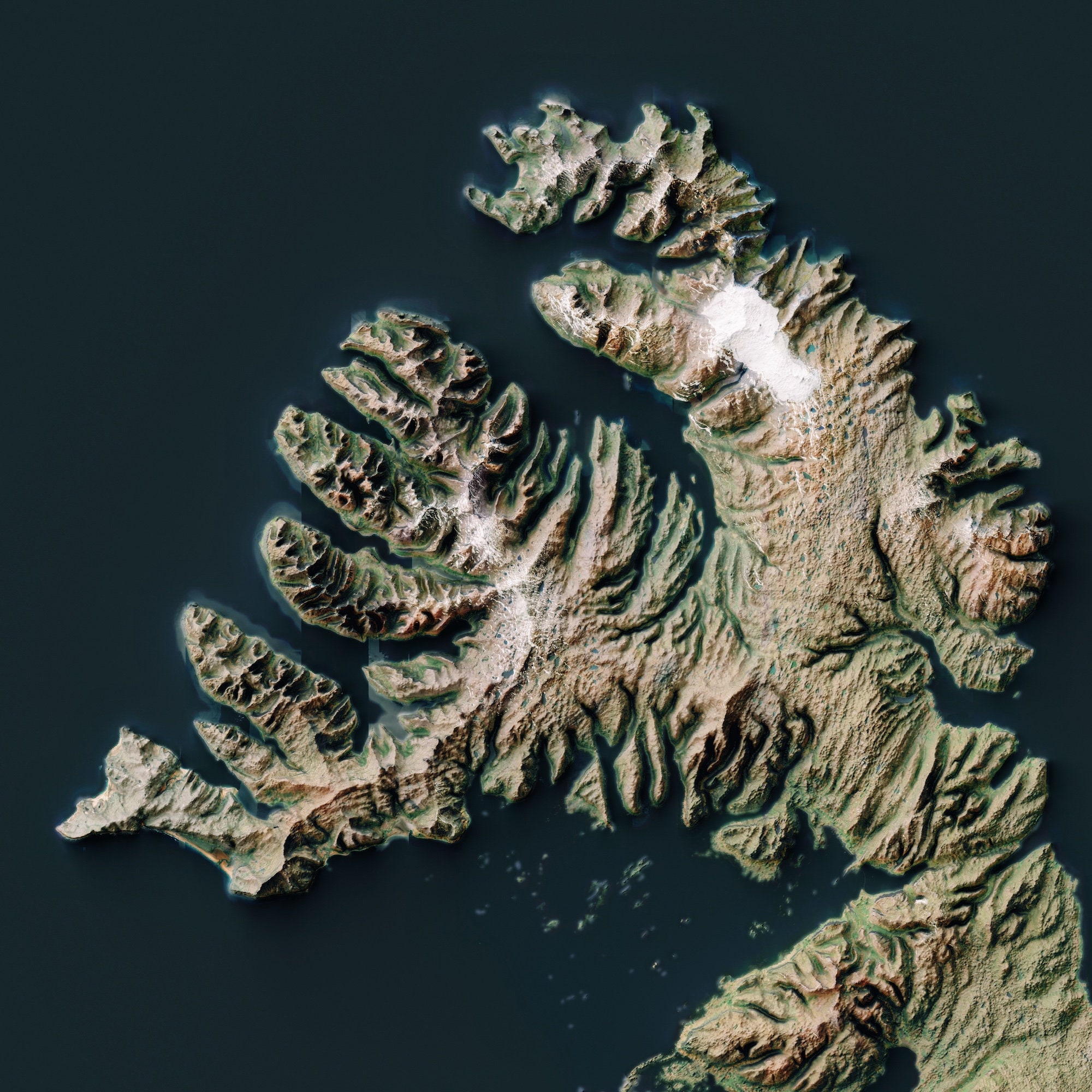 Iceland — Satellite Imagery Map Poster - Etsy