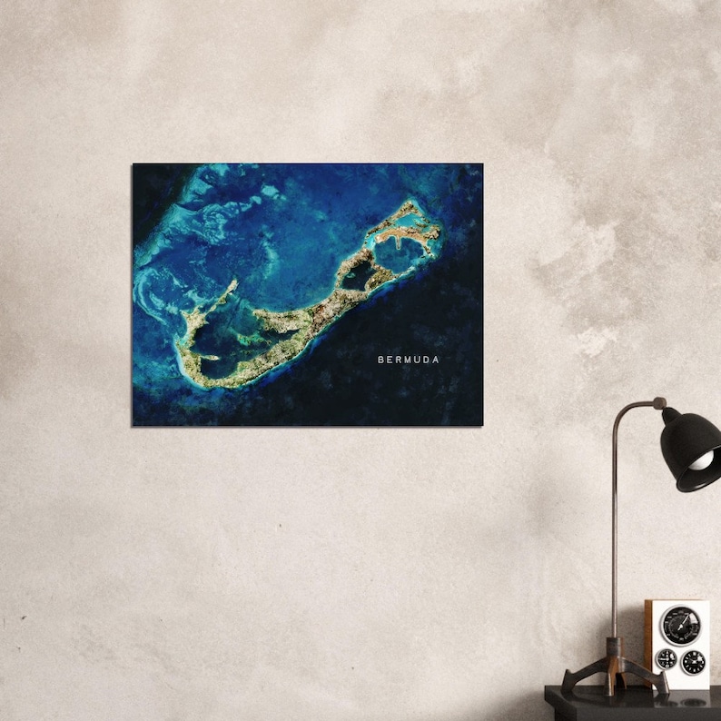 Bermuda High-resolution Satellite Imagery Printable Map Poster - Etsy