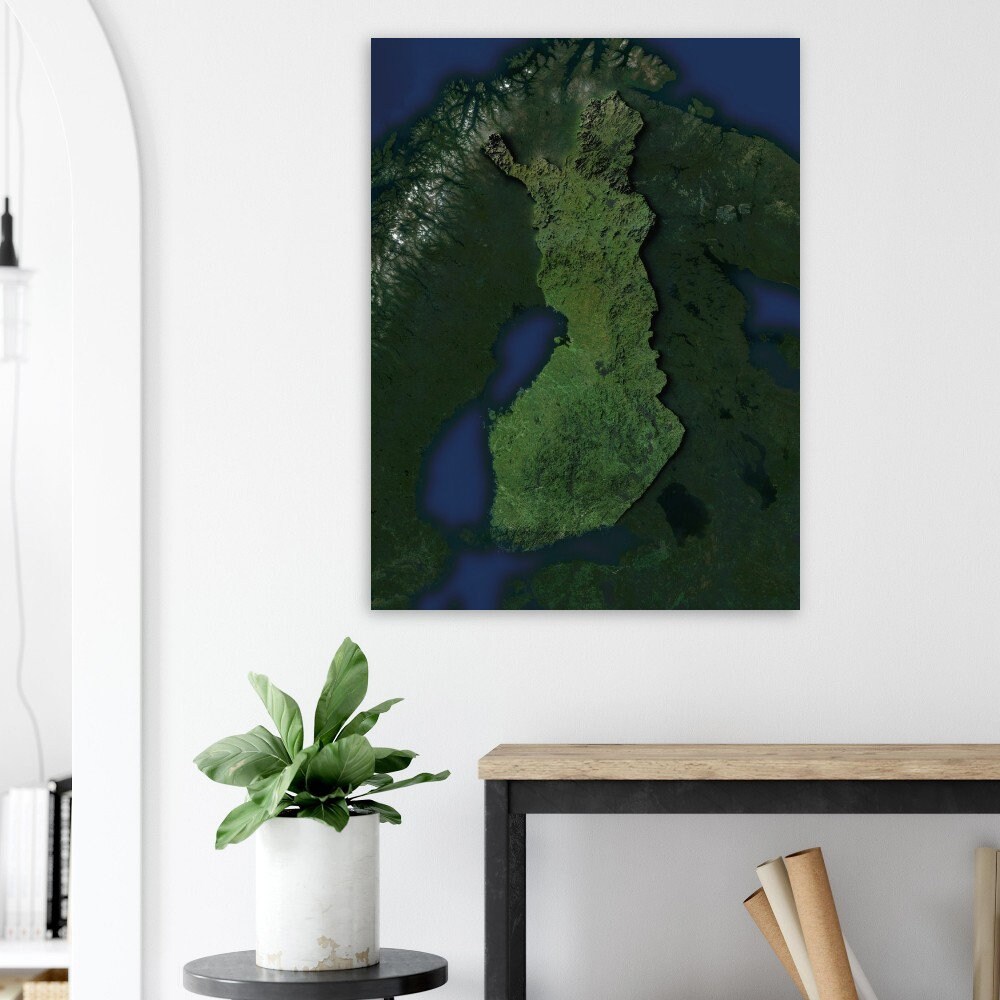 Finland Satellite Imagery Map Poster - Etsy