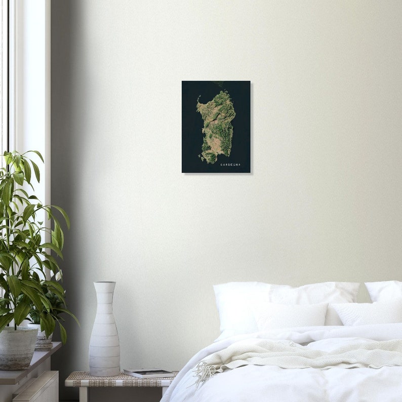 Sardinia — Satellite Imagery Map Poster - Etsy