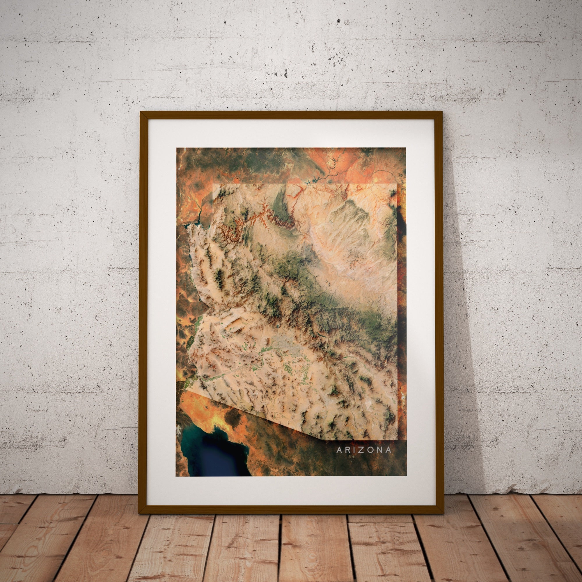 Arizona — Satellite Imagery US Map Poster - Etsy