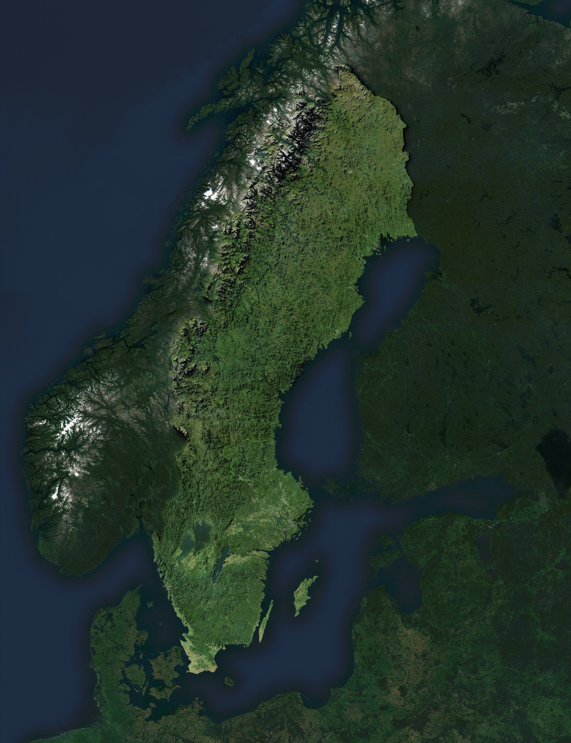 Sweden High-resolution Satellite Imagery Printable Map Poster - Etsy