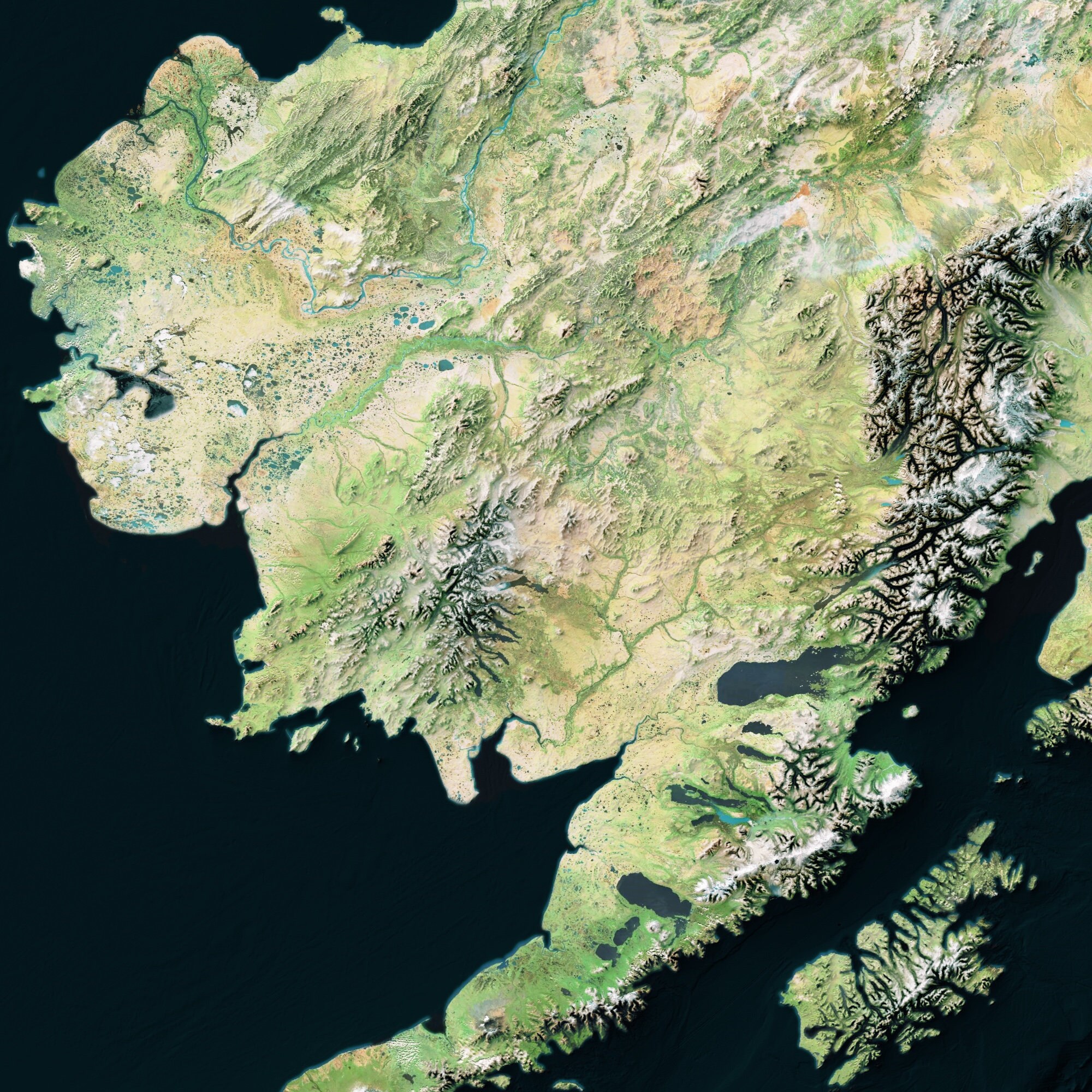 Alaska High-resolution Satellite Imagery Printable Map Poster - Etsy