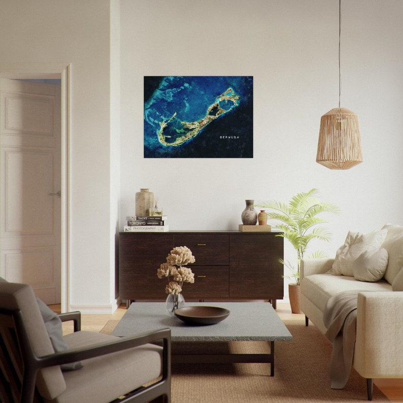 Bermuda — Satellite Imagery Map Poster - Etsy